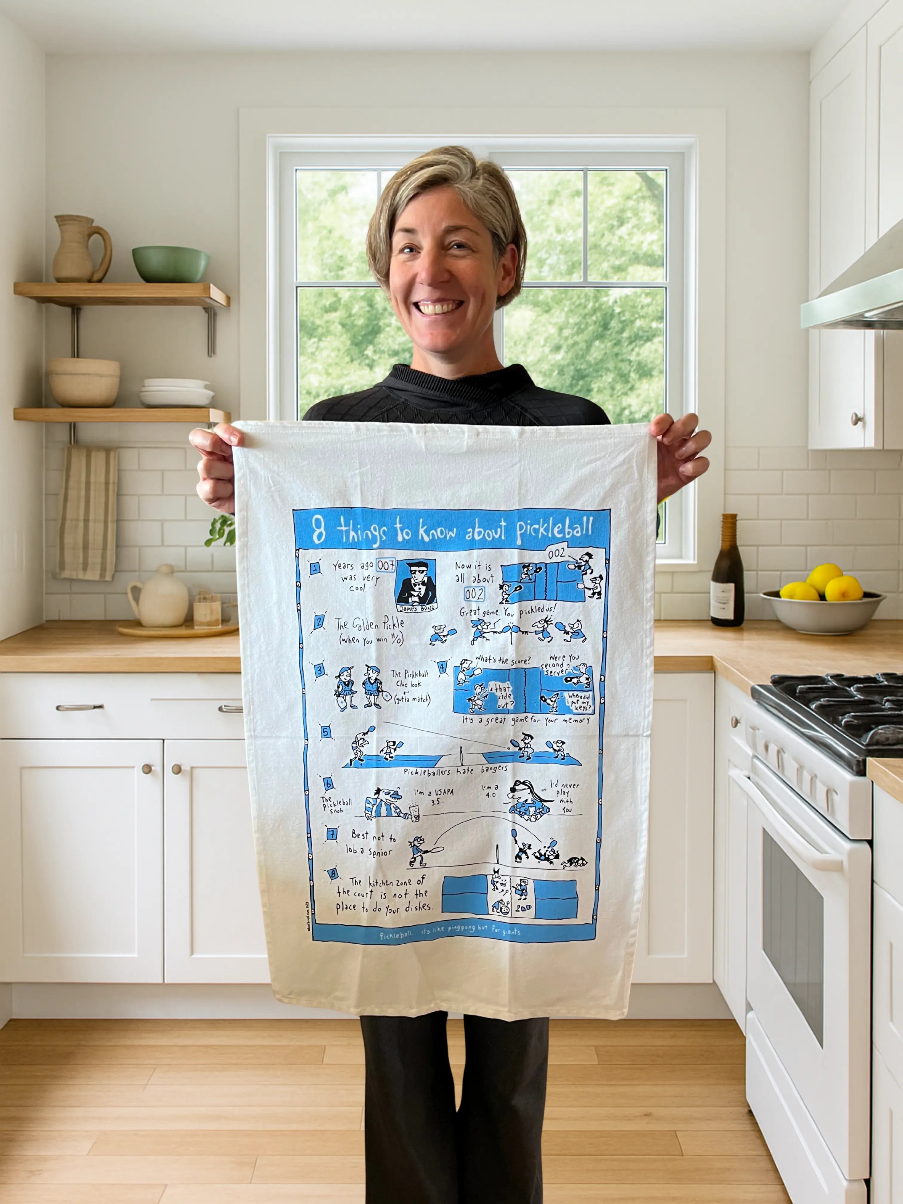 Tea Towel - 8 things to know about pickleball (also available in red ...