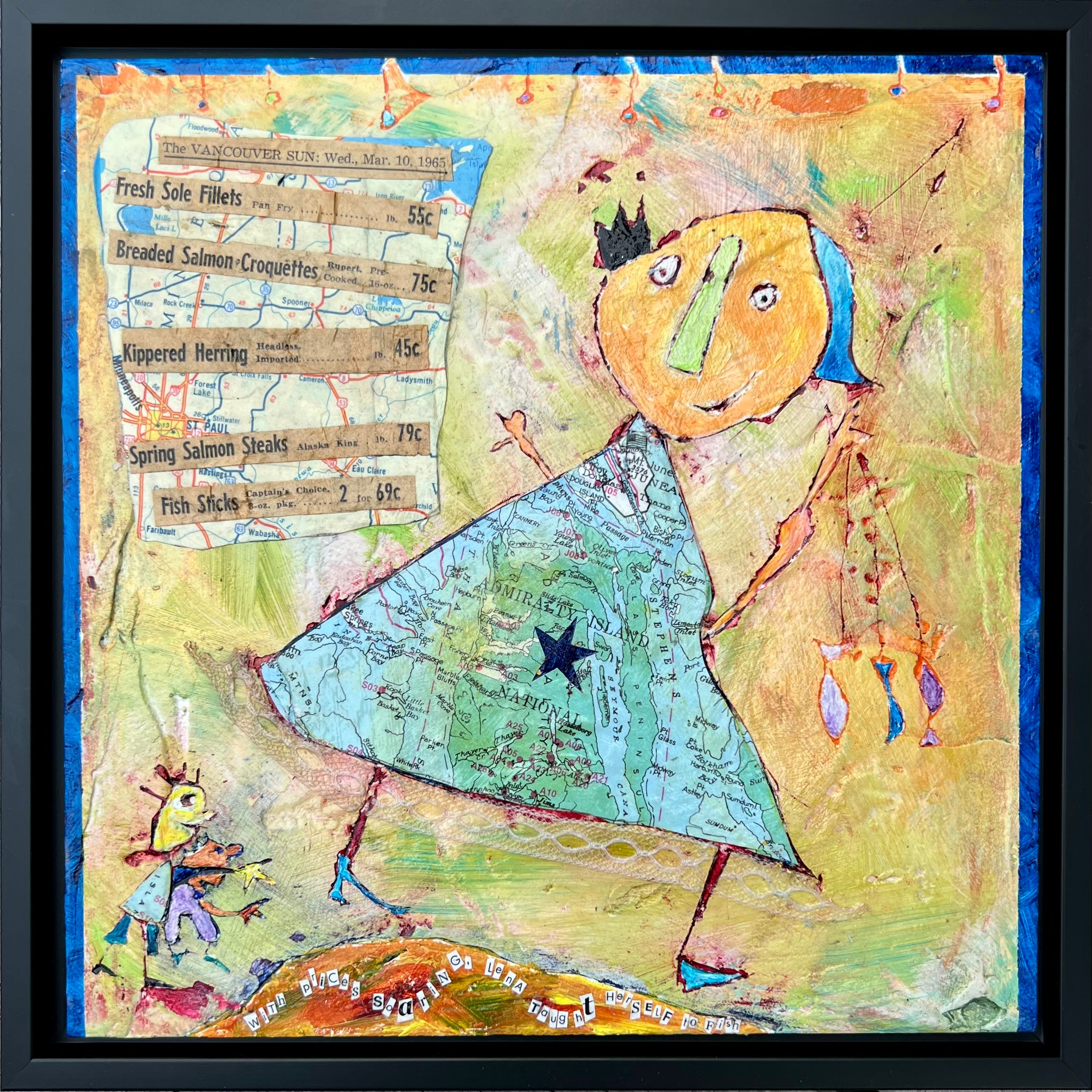 With prices soaring Lena taught herself to fish (11" x 11") – Sa ...